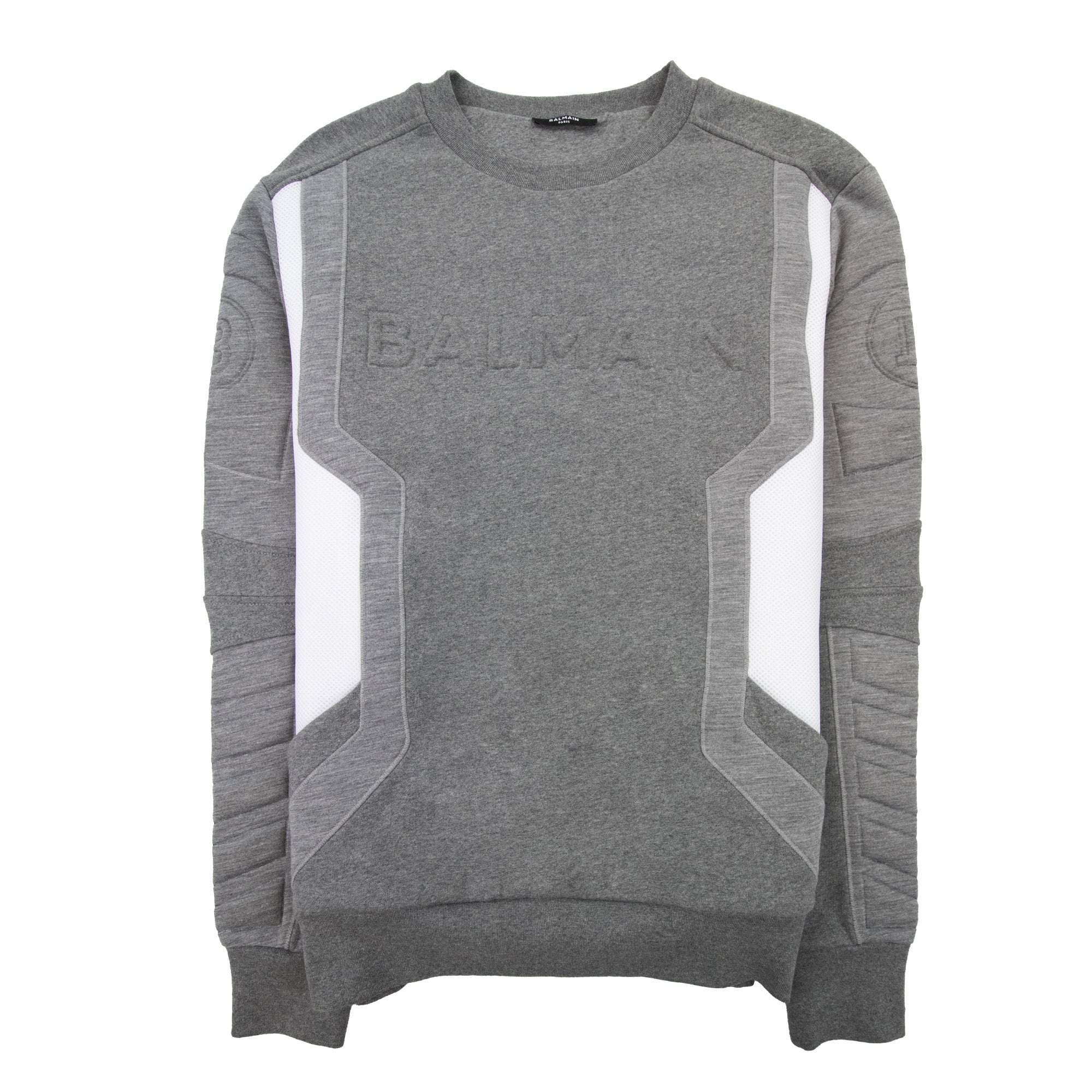 Balmain Embossed Multicuts Sweater Grey | ONU