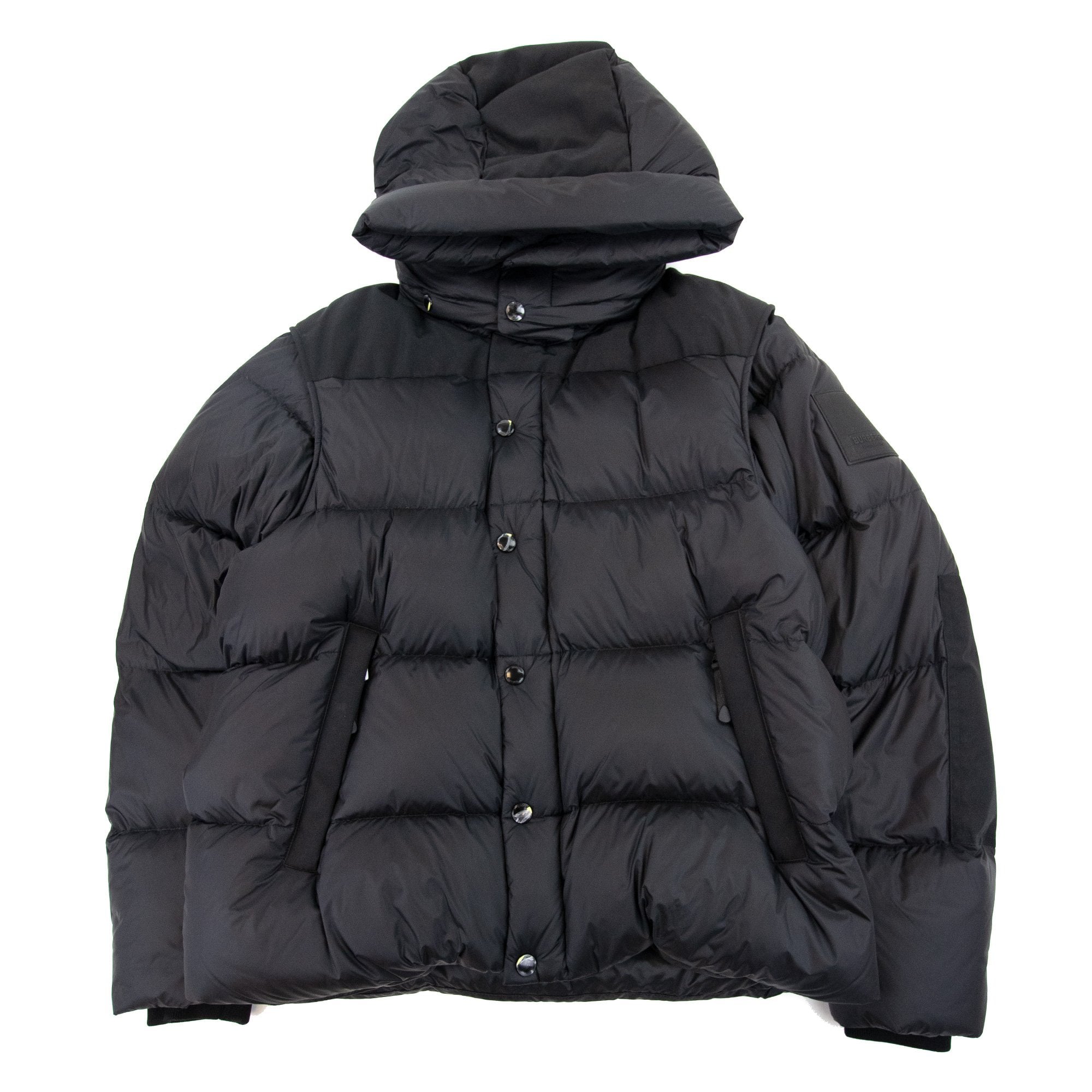 Burberry Detachable Sleeve Hooded Puffer Jacket Black - MEN from Onu UK