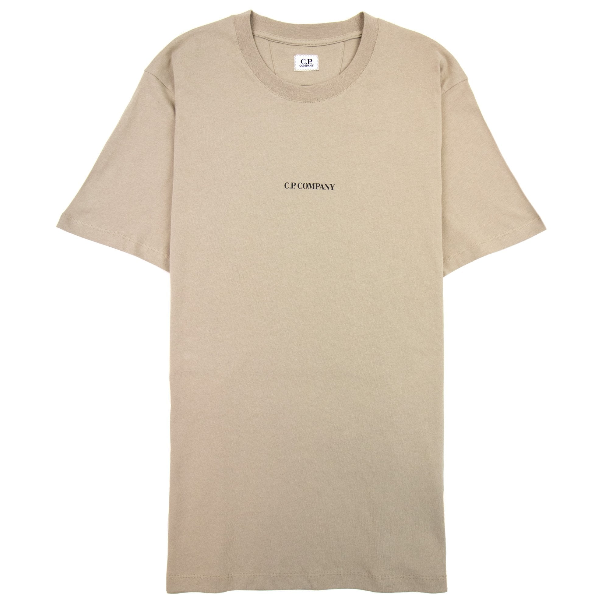 CP Company Cp Company 30/1 Jersey Reverse Print T Shirt Cobblestone 330 ...